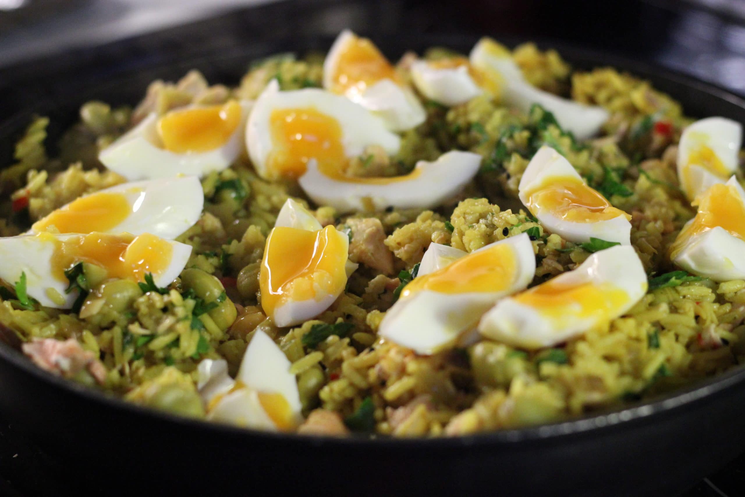 Kedgeree with poached or boiled eggs - ProperFoodie
