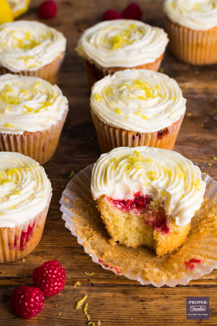 Raspberry and Lemon Muffins with Lemon Buttercream