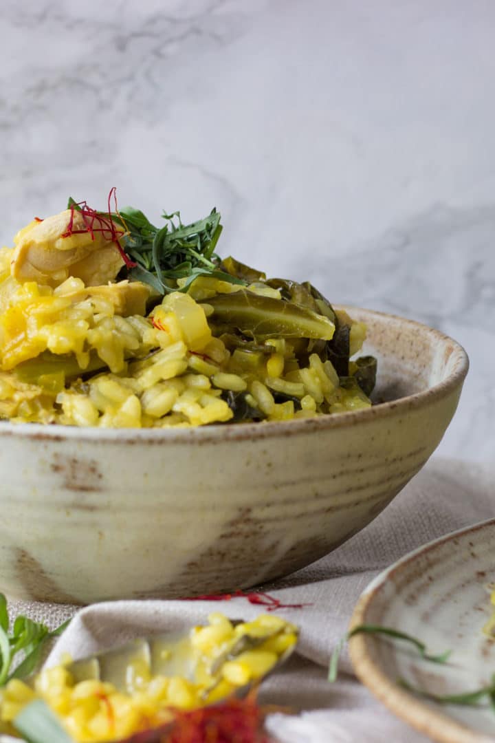 Leftover turkey sunshine risotto with saffron and tarragon - ProperFoodie