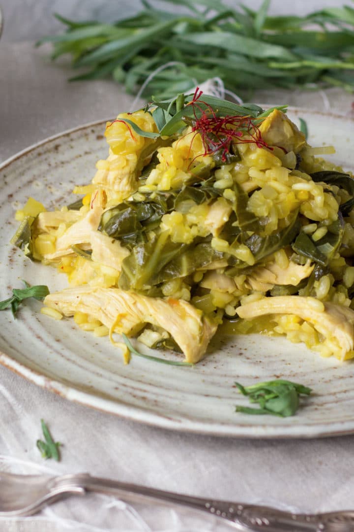 Leftover turkey sunshine risotto with saffron and tarragon - ProperFoodie