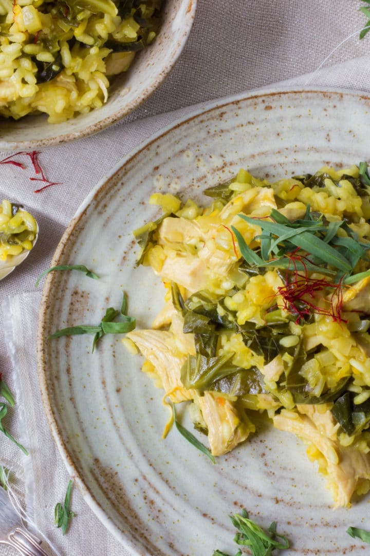 Leftover turkey sunshine risotto with saffron and tarragon - ProperFoodie