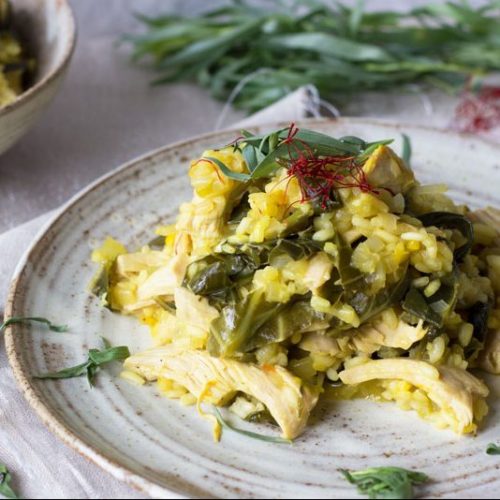 Leftover turkey sunshine risotto with saffron and tarragon - ProperFoodie