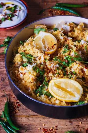 Fish Biryani - Cod cooked in biryani sauce with rice - ProperFoodie