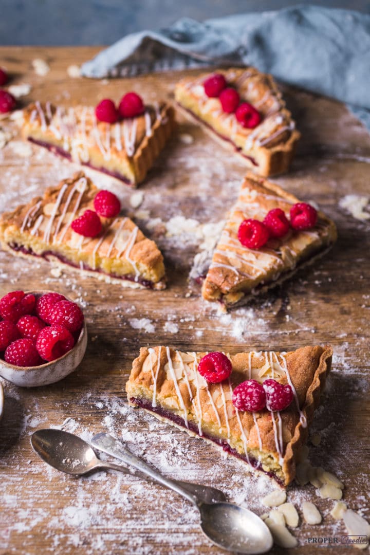 Bakewell Tart - with warm raspberry jam - ProperFoodie