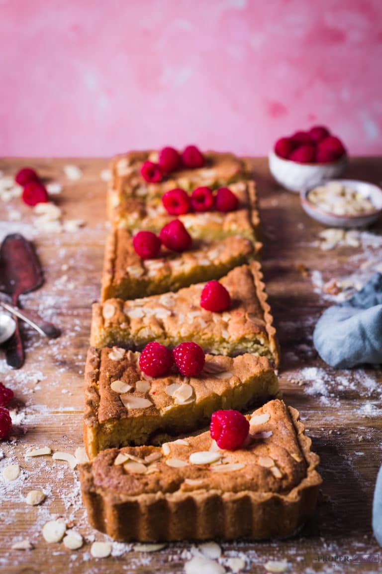 Bakewell Tart - with warm raspberry jam - ProperFoodie